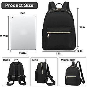 Mini Backpack Girls Womens Fashion Small Backpack Purse Mini Bookbag for Teens Adult Kids School Travel Daypack Black