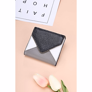 Lavemi Ultra Thin Small Compact Leather Womens Girls Wallets RFID Blocking Credit Card Holder for Women(Envelope Black)