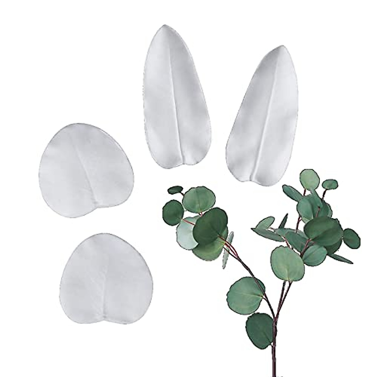 ZHUOJIE Eucalyptus Leaves Petals and Cutter Set Silicone Fondant Mold Veining Petal Sugar Flower Making Tool Cake Decorating Gumpaste Flowers Decor