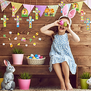 30 Sets Easter Jesus He is Risen Craft Kits for Kids DIY Easter Religious Crosses Art Craft Make a Easter Jesus Resurrection Scene Ornament Spring Christian Creative Art Projects, Kids Party Favors