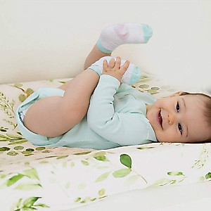 SH-RuiDu Ultra Soft Fabric Changing Pad Cover for Baby - 32" x 16", Leaf Floral Design, Machine Wash