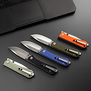 NUKNIVES S13 Kumpanter Small Folding Pocket Knife - 3 Inch D2 Folding knife and G10 EDC Pocket Knife with Clip - Pocket knives & Folding Knives for Men and Women - Black