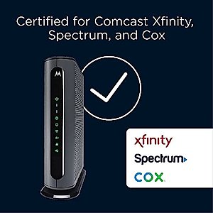 Motorola MG8702 | DOCSIS 3.1 Cable Modem + Wi-Fi Router (High Speed Combo) with Intelligent Power Boost | AC3200 Wi-Fi Speed | Approved for Comcast Xfinity, Cox, and Charter Spectrum