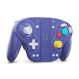 miknok DOYOKY Joypad Controller for Switch/Switch OLED, Retro Gamecube Style Wireless Replacement, Switch Controllers with Replaceable Thumbsticks/Map Button/Turbo/6-Axis Gyro/Vibration(Purple)