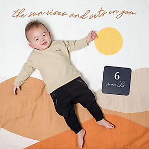 lulujo Baby’s First Year Milestone Blanket and Card Set | 40in x 40in (Sunrise)