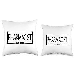 Pharmacist & Pharmacy Graduation Gifts Pharmacist Est. 2023 Pharmacy Graduation Throw Pillow, 18x18, Multicolor