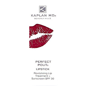 KAPLANMD Perfect Pout Lipstick, Revitalizing Treatment + SPF 30 Sunscreen, 0.11 oz