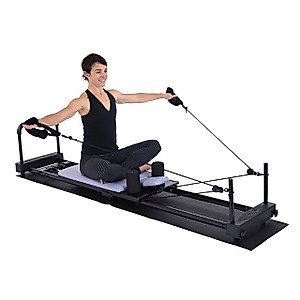 AeroPilates Foldable Reformer 4420 | Four-Cord Resistance | Free-Form Cardio Rebounder | includes Four Workout DVDs