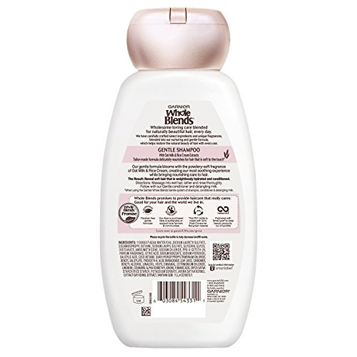 Garnier Whole Blends Gentle Shampoo Oat Delicacy, For Sensitive Scalp, 12.5 fl. oz.