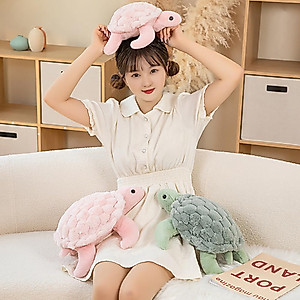 DISXENT Super Cute Pink Sea Turtle Stuffed Animal-11in Soft Tortoise Plushies Toy,Birthday/Christmas Day Pillow Gifts for Kids & Girlfriend (Pink, 11in)