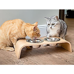 HB Pet Feeders Stainless Steel Dog and Cat Bowls Feeder Medium Deluxe 6.5" inch Replacement Food and Water Bowl (3.5 Cup, Double Pack)