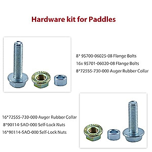 GELASKA HS35 Auger Rubber Paddles with 22431-727-013, 23161-952-771 V-Belt Replaces Honda 72521-730-003, 72552-730-003, 1003375, 1003391 for Honda HS35 A Snow Blowers