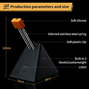 [New] Hotline Games Mouse Bungee, Mouse Cord Clip Cord Management System Fixer Holder for Esports FPS Game (Black-Orange)