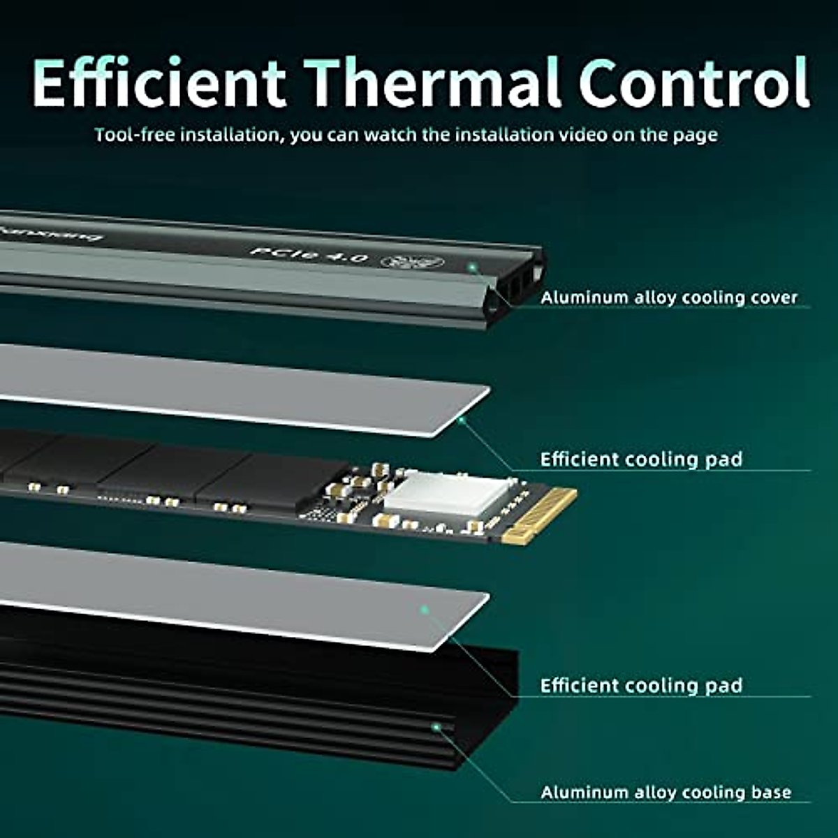 fanxiang S660 2TB PCIe 4.0 NVMe SSD M.2 2280 Internal Solid State Drive - with Heatsink, Up to 4800MB/s, Perfectly Compatible with PS5, Dynamic SLC Cache