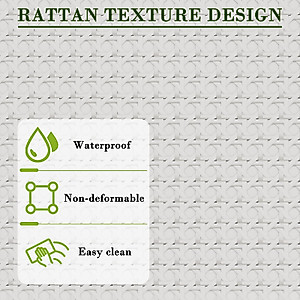 LTMEUTY White Computer Desk with Storage, 47 Inch Home Office Writing Desk for Small Space, Rattan Work Desk, Simple Modern Study Table for Bedroom