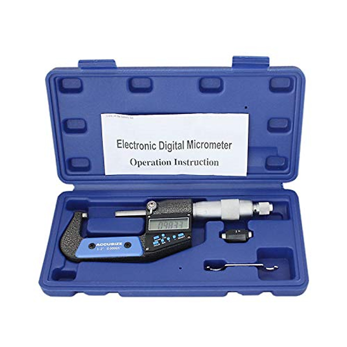 Accusize Industrial Tools 1-2''/25-50 mm by 0.00005''/0.001 mm 7-Key Electronic Digital Micrometer, Water Proof, Ac21-2022