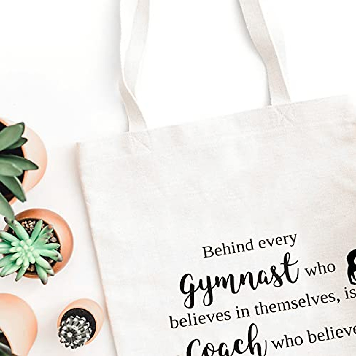 WCGXKO Gymnast Coach Gift Behind Every Gymnast Who Believes Themselves Is A Coach Who Believed In Them First (Gymnast Coach tote)