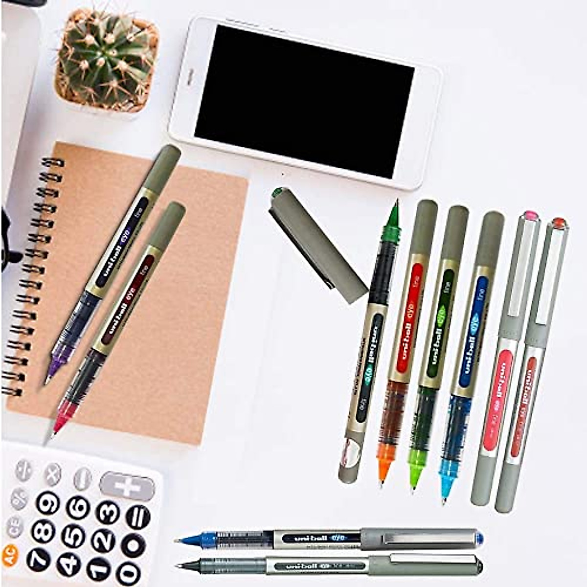 Uni-Ball EYE UB-157 Rollerball Pen 0.7mm Ball [Pack of 10] One of each colour