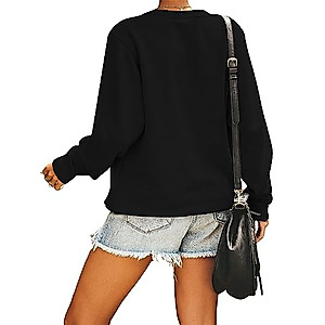 ALLTB Football Mom Sweatshirts for Women Football Graphic Print Pullover Sports Casual Crewneck Long Sleeve Shirt Black