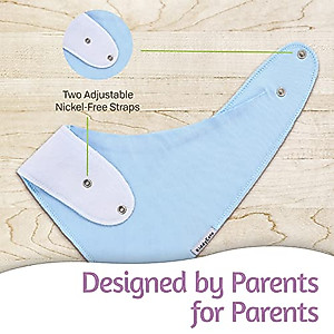 KiddyCare Soft Waterproof Baby Bibs for Girls - Organic Cotton Bandana Baby Bibs for Boy, Absorbent Lightweight Bibs for Baby Girl, Drool Bibs for Baby Boy, Baberos Para Bebe, 0-6 Months (8 Pack)