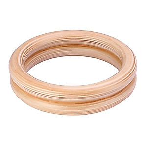 Yimidear Wood Olympic Rings, Gymnastic Rings with Buckle Straps, Wooden Fitness Gym Rings for Strength Training, Crossfit, Pull Ups and Dips (2.8CM)