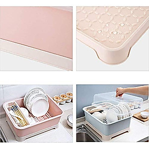 SDGH Dish Rack - Durable Mini Dish Drainer Rack and Tray Perfect for Sinks, and Compact Kitchen Sinks (Color : Gray)