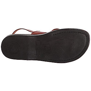 Amos - Leather Ankle Strap Flat Sandal - Honey