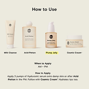 Moon Juice - Plump Jelly - Hyaluronic Acid Serum for Face - Hydrate, Protect, & Preserve Skin - Peptides, Vitamin E, & Mushrooms - 3rd Party Tested - Vegan & Non GMO - Skin Care & Self Care - 1 fl oz