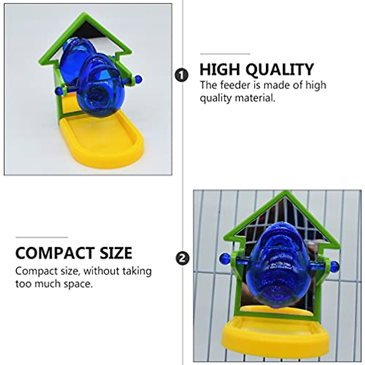 balacoo Parrot Food Feeder Plastic Bird Food Dispenser Fixable Parrot Food Bowl Feeding Coop Cup Bird Intelligence Training Interactive Toy for Parakeet Conure Cockatiel Random Color