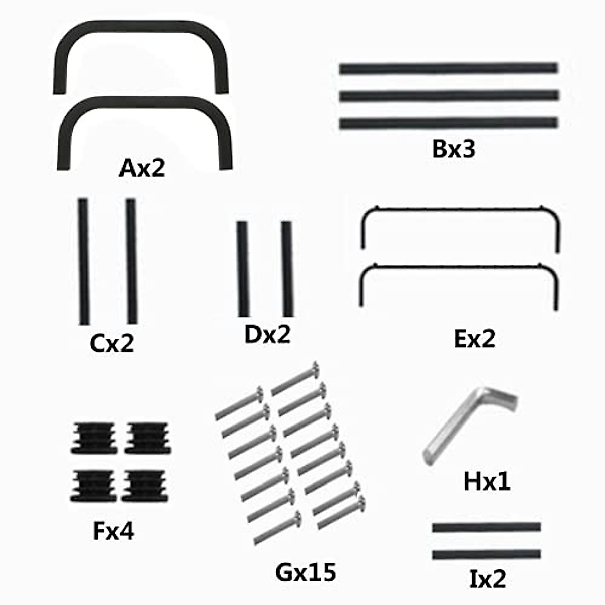 UDEAR Garment Rack, 43.3 Inches Freestanding Double Rod Clothing Racks for Hanging Clothes,Black