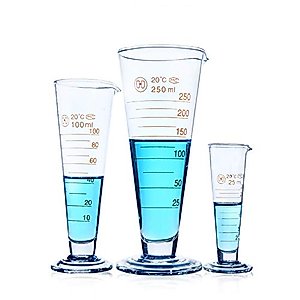Professional Lab Graduated Measuring Cup Glass Conical Beaker with Spout 5ml Lab Measuring Glass Boro 3.3 Heat Resistant Thicken Glassware (5ml)
