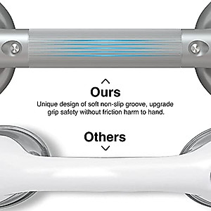 DAILYLIFE Suction Cup Grab Bar Bathroom, Tool Free Shower Handle, Portable Grab Handle for Bathtub, Safety Rail for Handicap Elderly Senior, Quick (Dis) Assemble, Heavy Duty (253 LB), 17 inch Silver