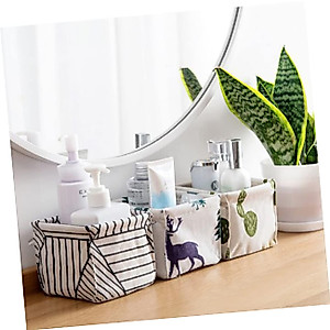 Zerodeko 2pcs Collapsible Storage Box Foldable Storage Bins Desk Organizer Storage Bins Foldable Canvas Storage Basket Storage Baskets Storage Organizer Cotton Basket Stationery