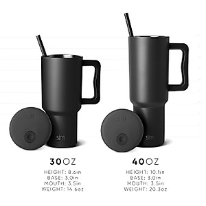 Simple Modern 40 oz Tumbler with Handle and Straw Lid | Insulated Cup Reusable Stainless Steel Water Bottle Travel Mug Cupholder Use | Gifts for Women Men Him Her | Trek Collection | Olive Grove