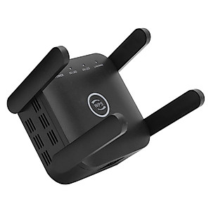 Kafuty-1 WiFi Range Extender, Wireless WiFi Repeater Signal Amplifier Up to 300meters / 984.3ft, WiFi Repeater Up to 300Mbps Speed, 2.4 ghz, 802.11 b/g/n, with Ethernet Port(Black US)