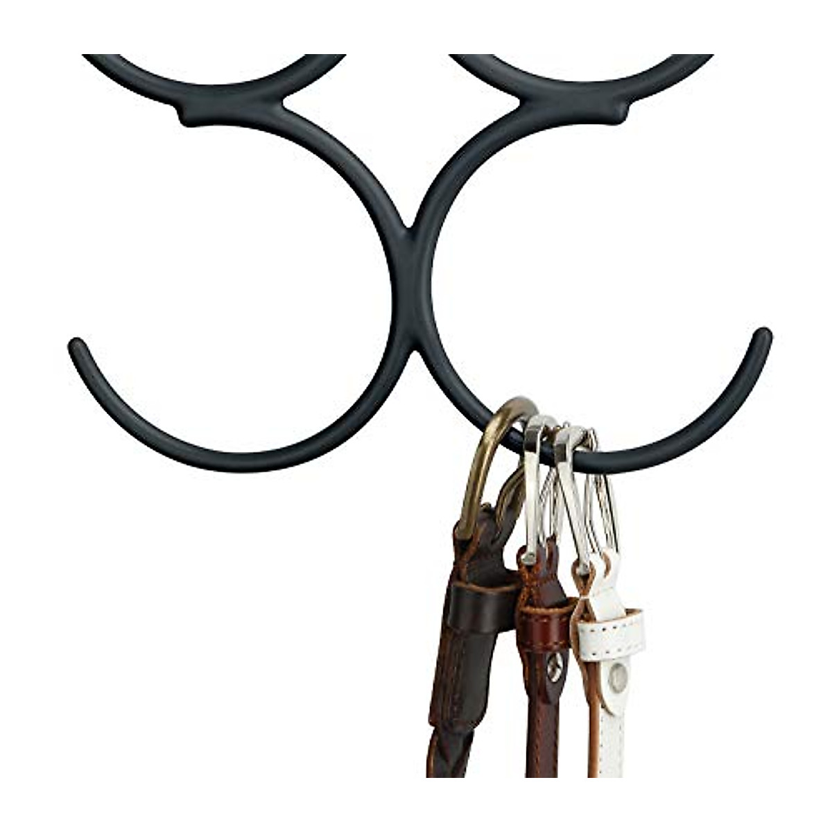 Yizhi Scarf Hanger Organizer Holder, No Snag Belt Rack Tie Hanger Sturdy 8 Hook Space Saving Closet Accessory Organizer for Scarves, Ties, Belts, Shawls, Pashminas and Jewelry (2, Black)