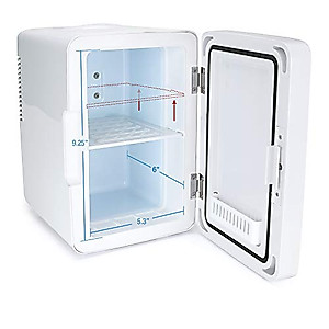 LED Lighted Mini Fridge with Mirror Door, White