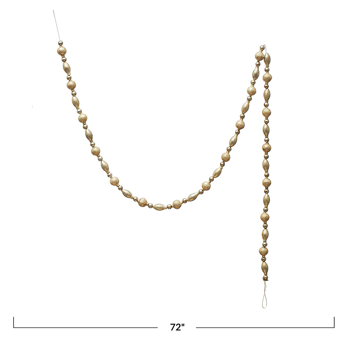 Creative Co-Op, Antique Pewter and Gold Glass Garland in Box, Finish