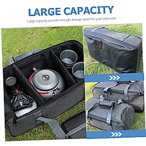 VALICLUD Outdoor Storage Bag Fine China Storage Containers Frying Pan with Lid Container with Lid Utensil Bag Outdoor Stove Snack Bar Organizer Flatware Storage Large Barbecue Oxford Cloth