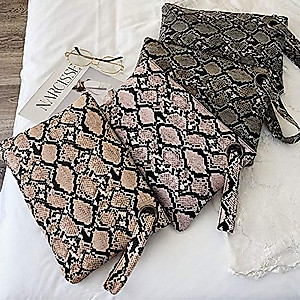 YAOSEN Women Snakeskin Pattern Envelope Clutch PU Leather Handbag Purse (Black)