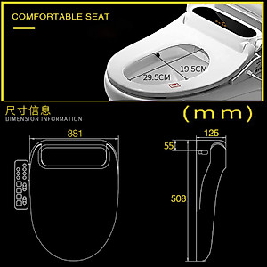 Toilet seat soft close toilet seat Electric Bidet Toilet Seat, Intelligent Toilet Heated Seat, WC Toilet Bidet Cover, Self Cleaning Nozzle, LED Display, WC Toilet Bidet Cover Toilet Seat Lid
