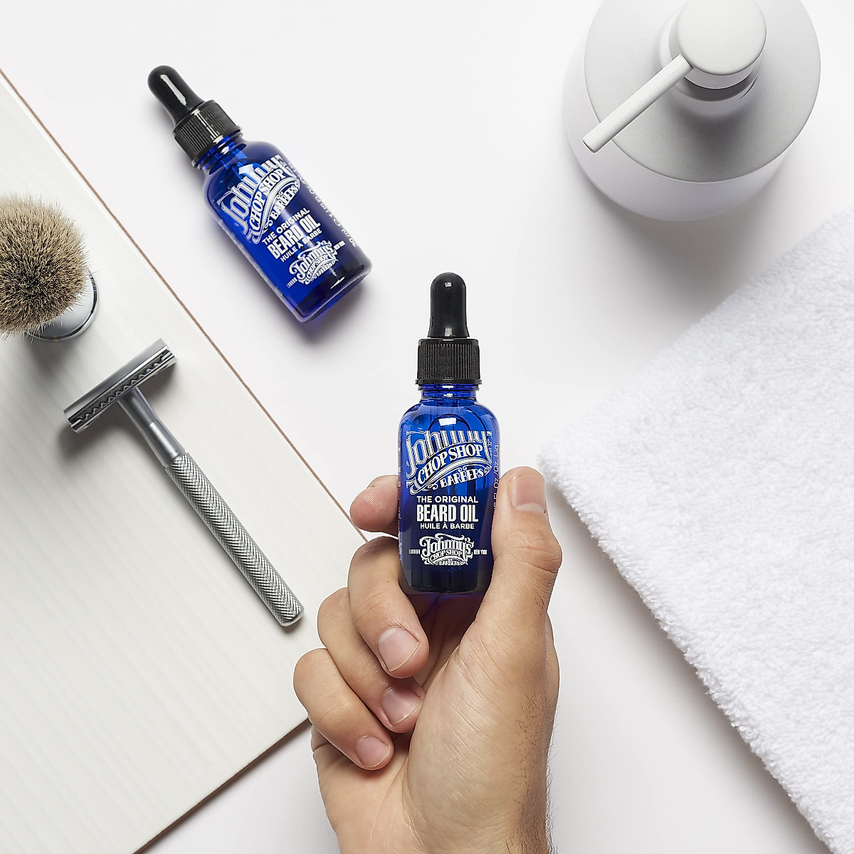 Johnny's Chop Shop Men's Facial Conditioning Beard Oil, Smooth Blend, Natural Oils, Pre/Post Shave 1.01 fl oz (Pack of 2)