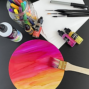 Circle Alcohol Ink Paper - 25 Round Sheets Pixiss Heavy Weight Art Paper for Alcohol Ink & Watercolor - Extra Smooth Synthetic Paper A4 8x12 inches, 300gsm