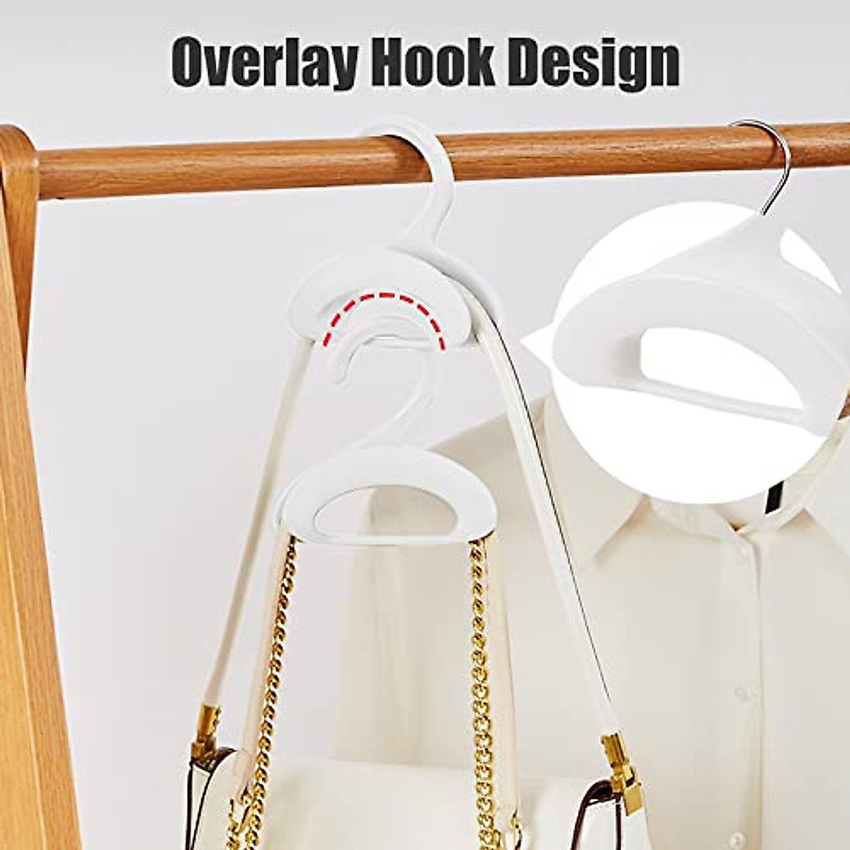 HOMEGYMFREE 4 Pack Handbag Hanger, Purse Hanger Hook Bag Rack Holder Handbag Tote Bag Closet Organizer Storage