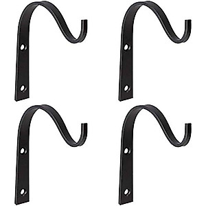 Mkono Plant Hanger Bracket 3 Inch, Iron Wall Hooks Decorative Coat Hook for Hanging Planter, Lanterns, Mason Jar, Bird Feeders, Wind Chimes, Hat, Indoor Outdoor Rustic Home Decor, 4 Pack