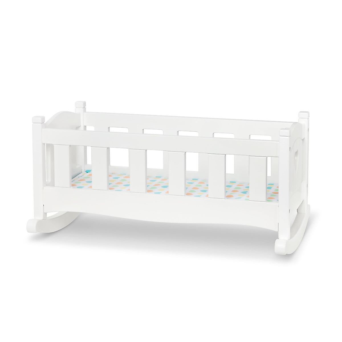 Melissa & Doug Mine to Love Wooden Play Cradle for Dolls, Stuffed Animals - White