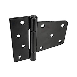 3.5 inch Black Door Shed Hinges Square Barn Hinges Heavy Duty Gate Hinges Wrought Hardware Iron Rustproof for Wood Fences (Not Included Screws)
