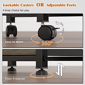 GYIIYUO 2 Drawer File Cabinet with 23'' Extended Tabletop, Mobile Filing Cabinet, Fits A4-Size, Rolling Vertical File Cabinet with Storage Bag, Fabric Drawer, Home Office, Rustic Brown