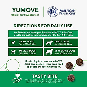 YuMOVE Dog Joint Supplement, Hip and Joint Supplement for Dogs with Glucosamine, Hyaluronic Acid, and Green Lipped Mussel and Omegas, Relief for Dog Hip and Joint Aches and Stiffness - 300 Bites