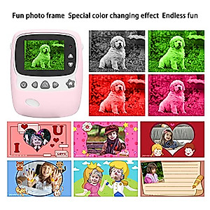 Kids Digital Selfie Camera P01B Print 2.4inch IPS Display Video Recorder Dual Lens 1800W Camera for Kids Kids Camera (Pink)